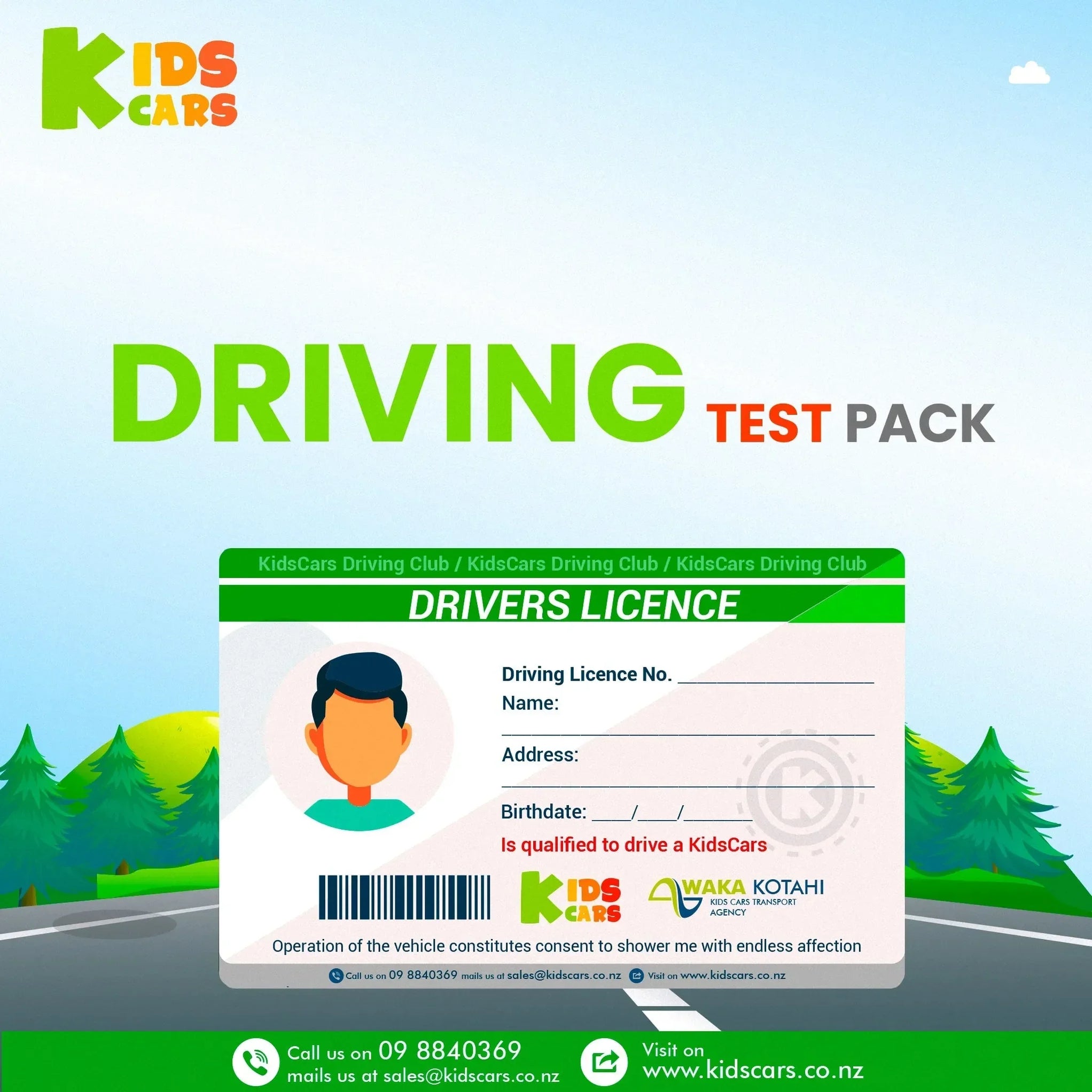 Kids Cars Driving Test & License Kit — Kidscars.co.nz
